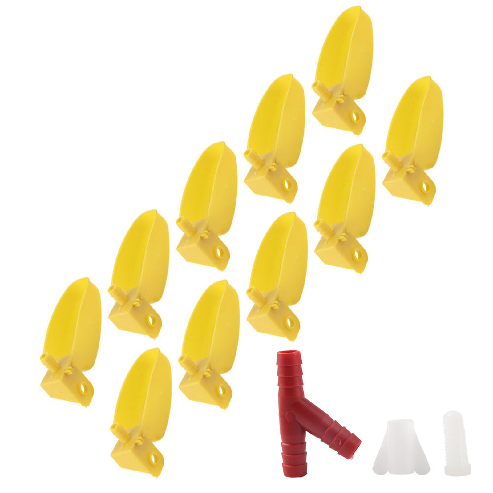 10 шт. автоматические поилки, желтые поилки, чаша для перепелов, кур, птиц, большой размер слева