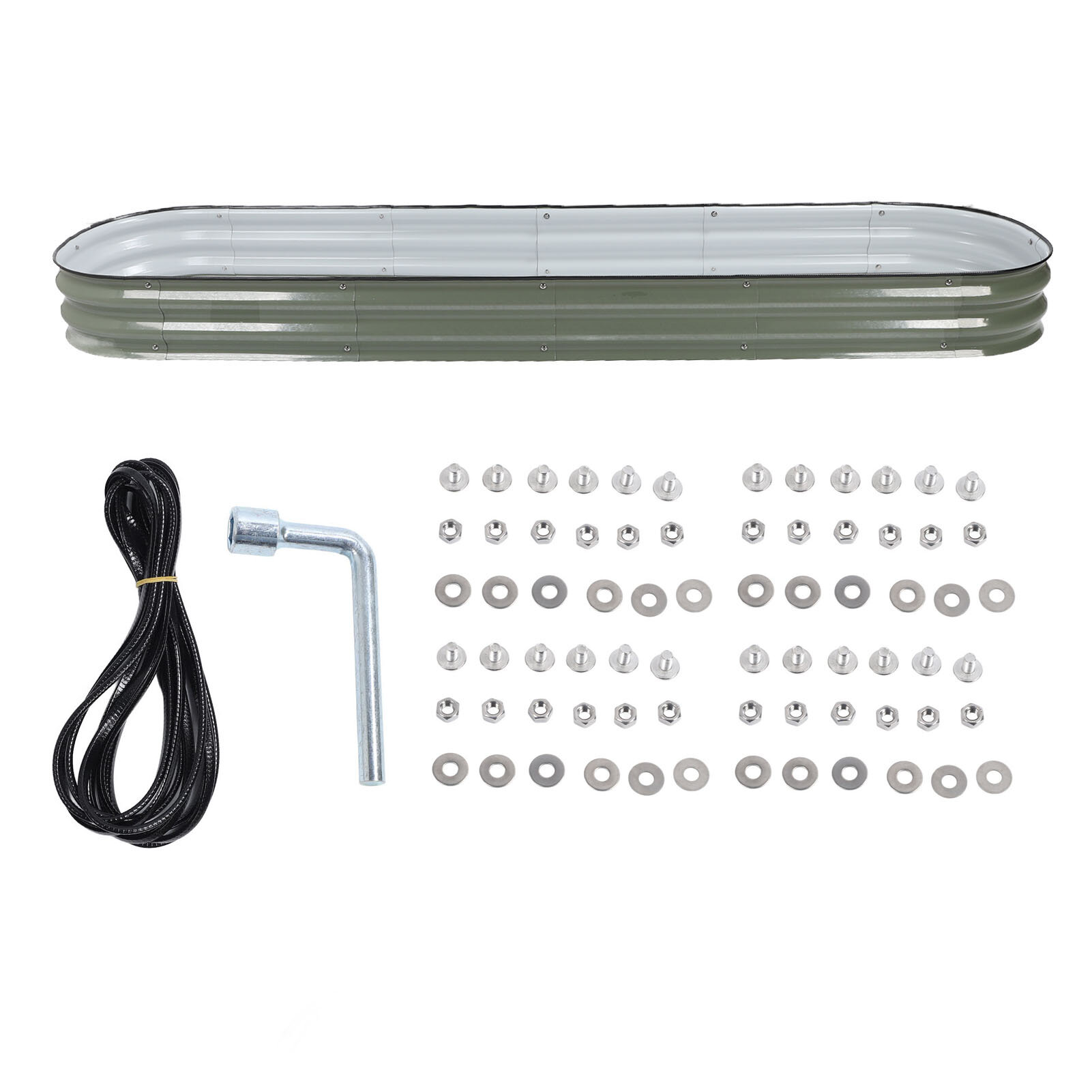 Выподнятая садовая кровать многофункциональный DIY открытый дно прочный строительный металлический металлический кровать для сеялки для домашней школы улицы сад Вилла светло -зеленый