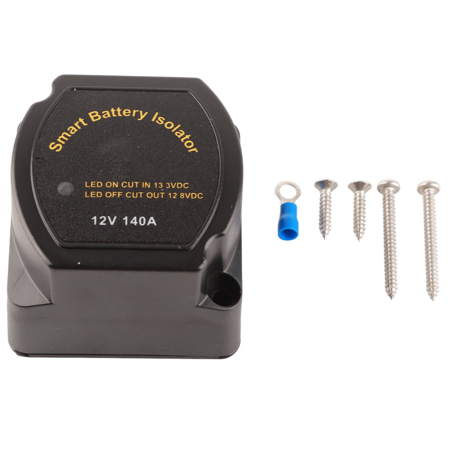 Автоматическое реле-изолятор аккумулятора с чувствительным к напряжению зарядным устройством, комплект для установки, 12В, 140А.