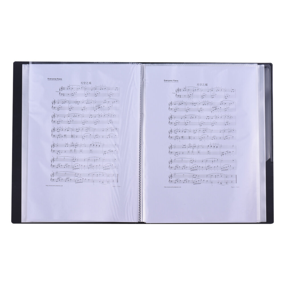Папка для хранения нотных листов и партитур, пластиковая, формата А4, 40 карманов.