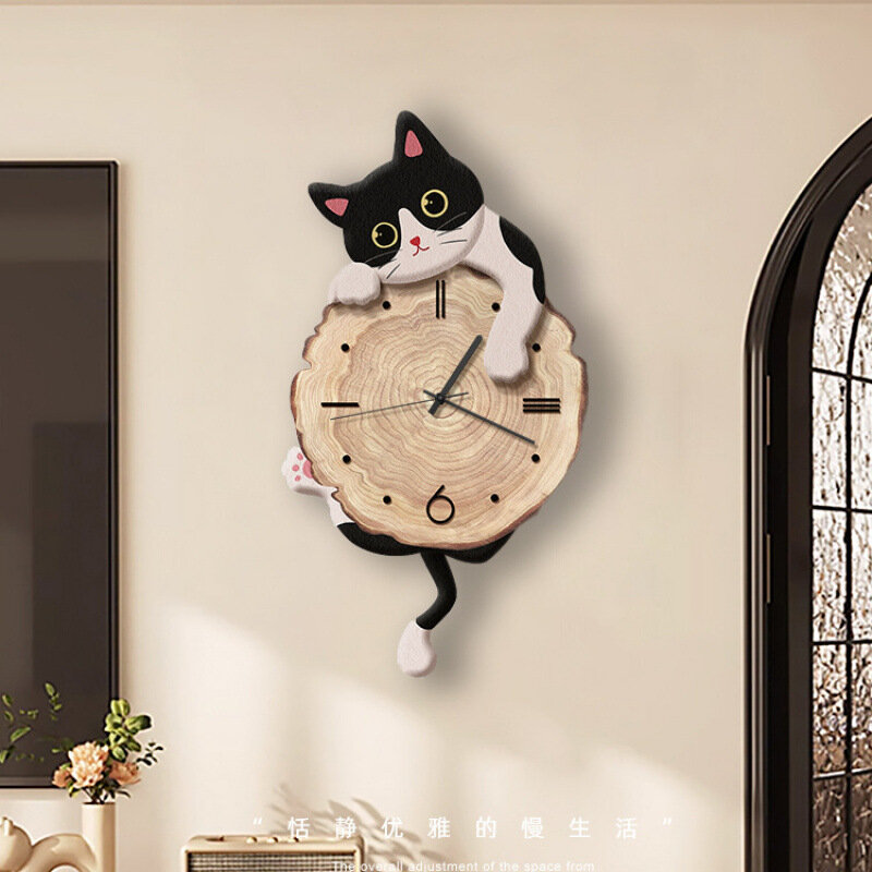 Современные настенные часы с кошачьим дизайном. Minimalist стиль, новинка 2025, креативный