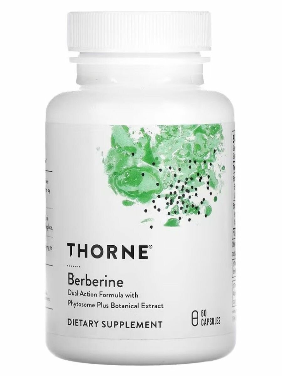 Thorne, берберин 1000, 60 капсул (500 мг в 1 капсуле)