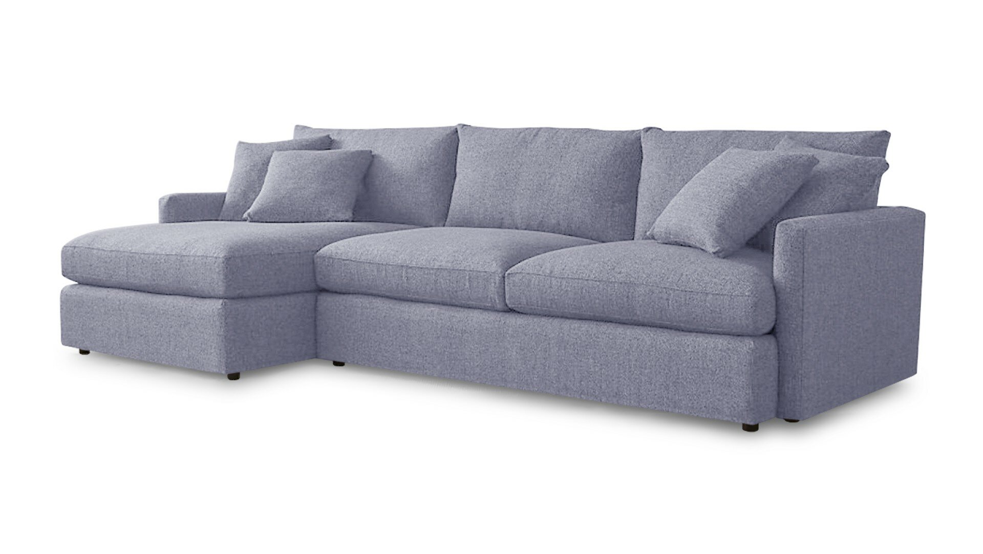 Диван с оттоманкой Стелф Strong Plus 04 NEW 215x153x90 см, фиолетовый Рогожка, еврокнижка GOODFORM