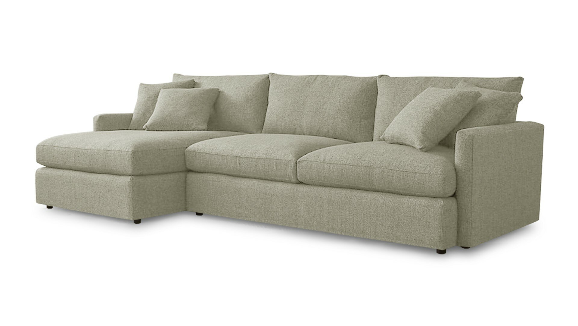 Диван с оттоманкой Стелф Strong Plus 01 NEW 215x153x90 см, бежевый Рогожка, еврокнижка GOODFORM