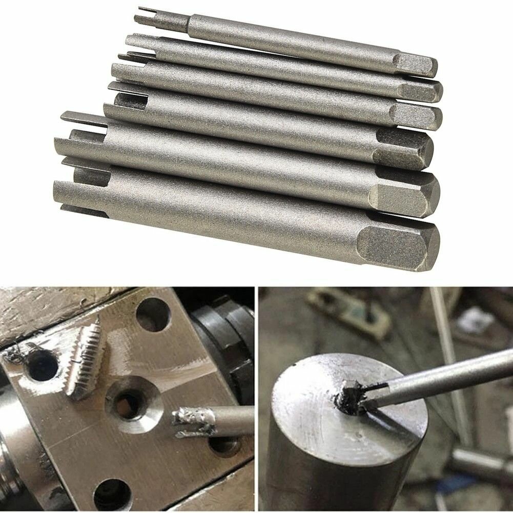 Экстрактор для сломанных винтов, 6 предметов, инструмент для удаления сорванных метчиков и повреждённых головок, набор из легированной стали, подходит для M5-M10