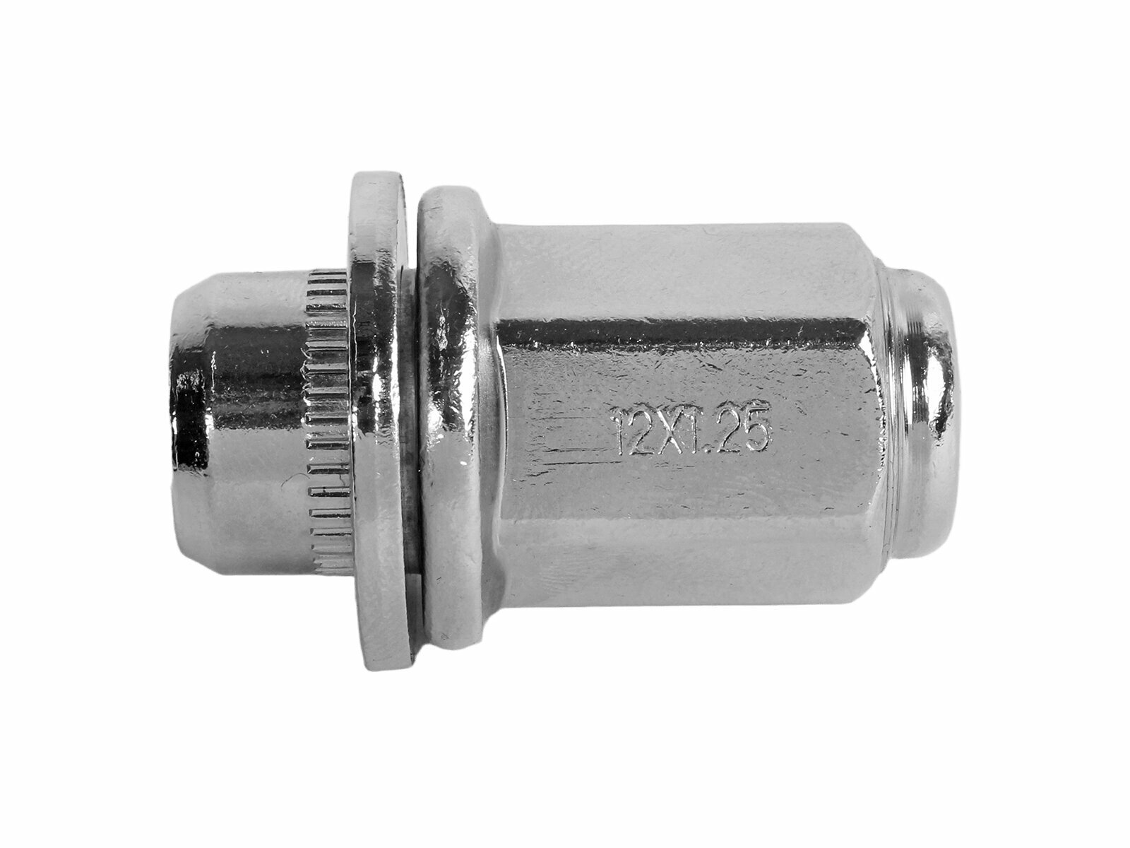 Гайка колеса M12x1.25x47 с прессшайбой, ключ 21 хром 1 штука