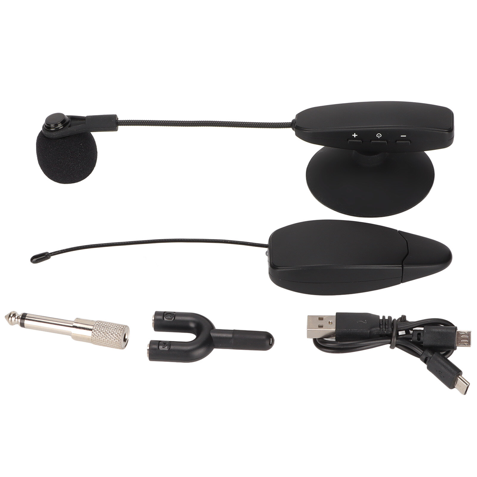 Беспроводной всенаправленный инструментальный микрофон UHF, микрофон-клипса конденсаторный для труб, духовых инструментов, кларнетов, саксофонов, гитар