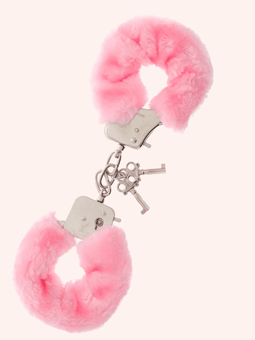 Металлические наручники с розовой меховой опушкой METAL HANDCUFF WITH PLUSH PINK