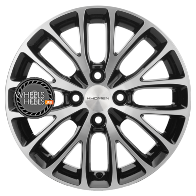 Диск автомобильный литой Khomen Wheels KHW1506 (Logan) 15x6 4x100 et40 dia60.1 Black-FP