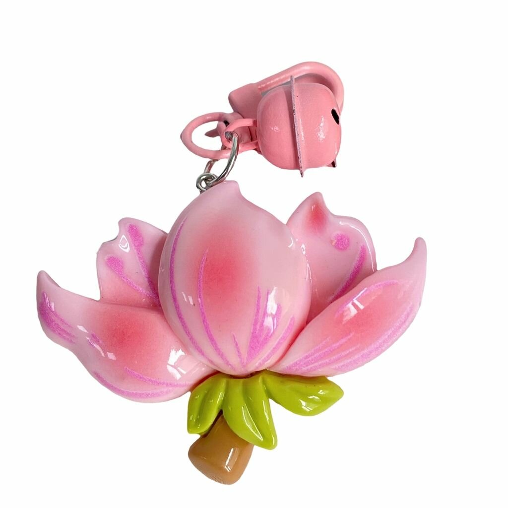 Брелок-колокольчик с цветком персика-Лотос.