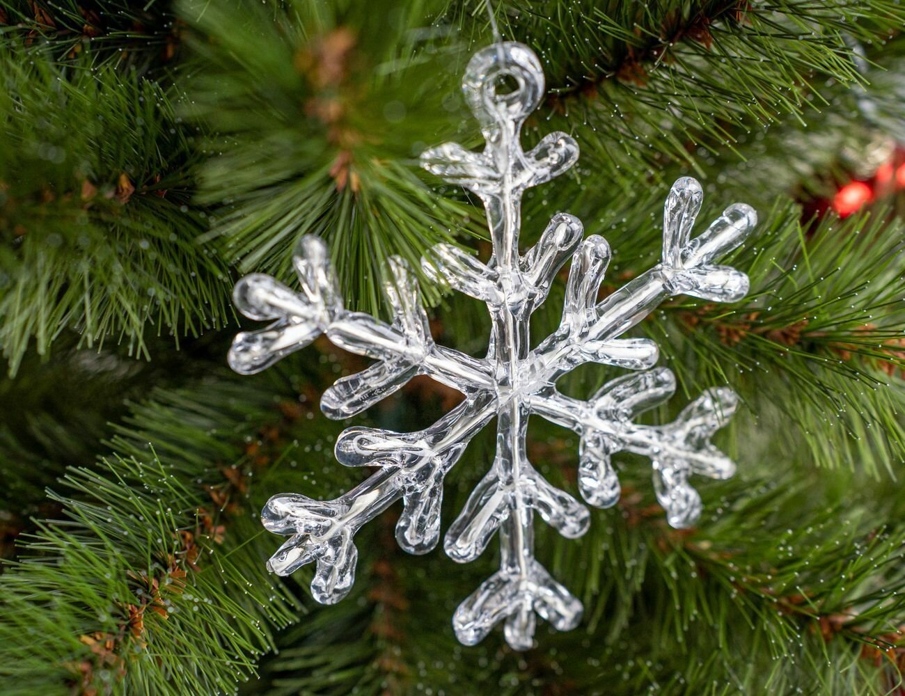 Ёлочная игрушка снежинка ланудине, акрил, серебряная, 13 см, Swerox O340-W