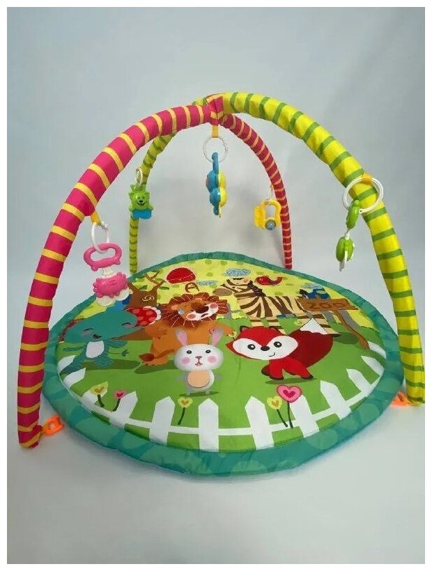 Развивающий коврик для новорожденного с погремушками и прорезывателем 95 х 83 см, 614-6