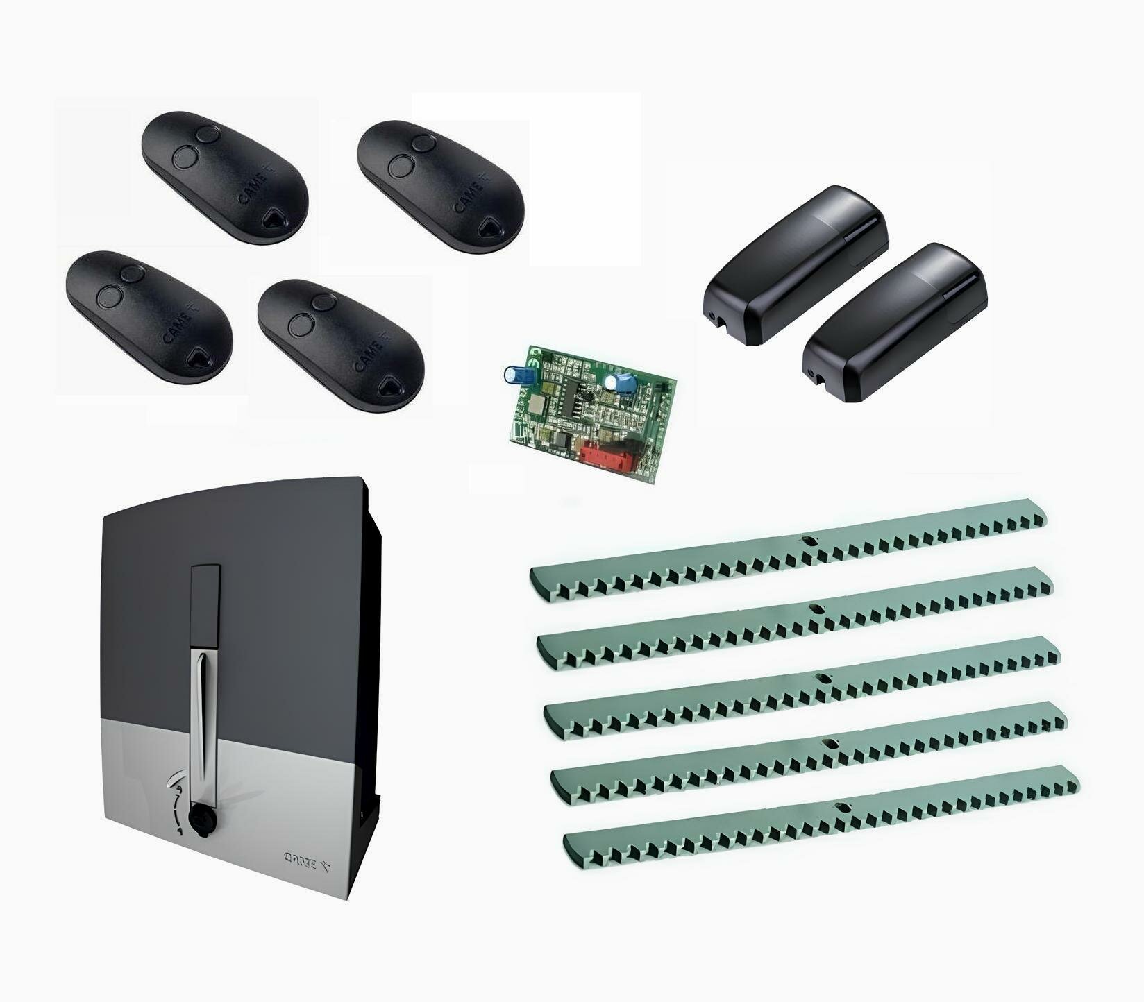 Автоматика для откатных ворот BXL04AGS KIT5-FK-T4, комплект: привод, радиоприемник, 4 пульта, фотоэлементы, 5 реек