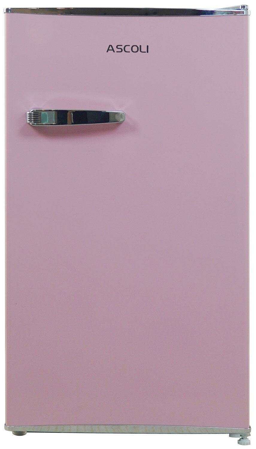 Холодильник Ascoli ADFRD90 розовый, ретро, 83.2x47.5x44.2 см