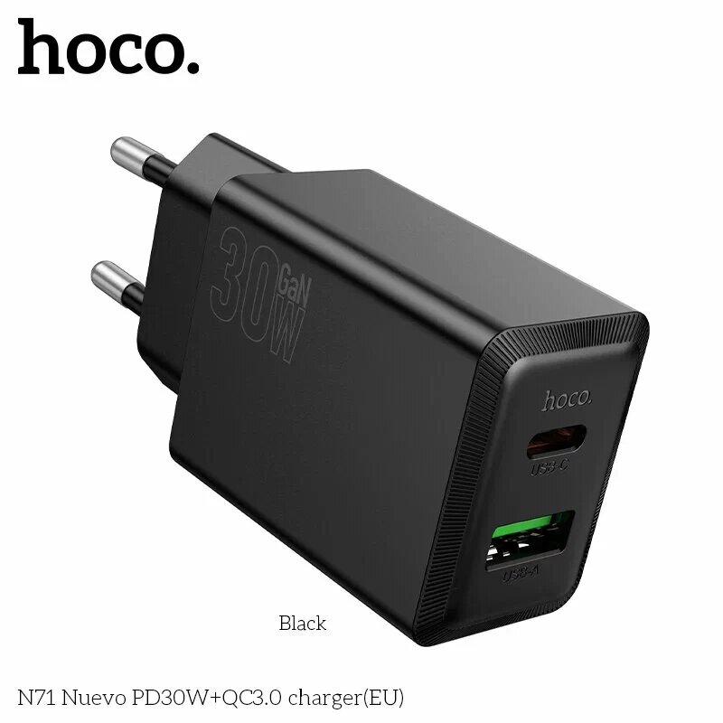 СЗУ HOCO N71 Nuevo PD30W+QC3.0 (C to C) (черный)