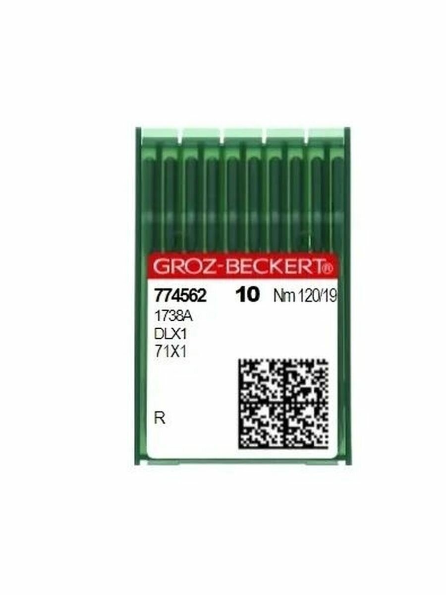 Иглы Groz Beckert (прямострочка) №120/19dur 1пл. х10игл. DP-толстая колба 774562