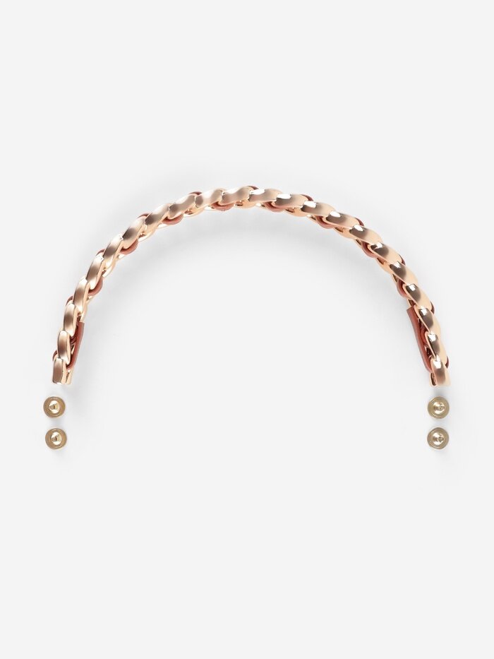 Ручка для сумки, металлическая, с винтами для крепления, 12,8 6,5 см, цвет золотой/коричневый