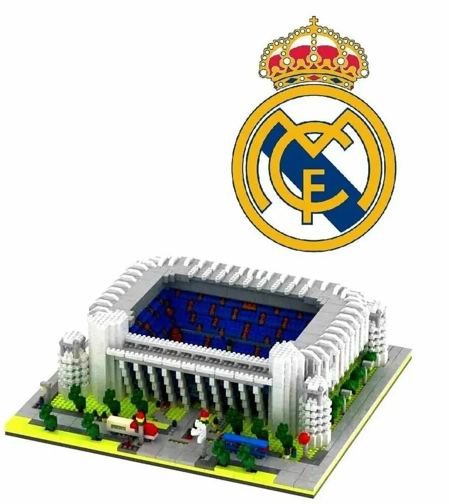 Конструктор 3Д из миниблоков RTOY Футбольный Стадион Сантьяго Бернабеу, Реал Мадрид, деталей - YZ065
