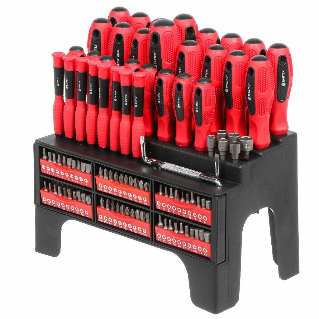 Bartex Набор отверток магнитных 100 предметов в органайзере