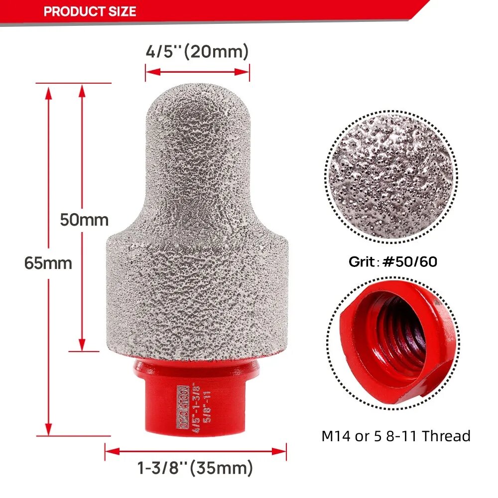 Алмазная фреза DT-DIATOOL для плитки Grit50/60 M14, 20-35mm