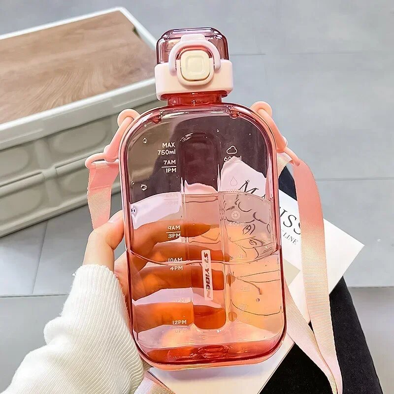 Бутылка для воды 750 мл, Розовый, Style 2 Pink