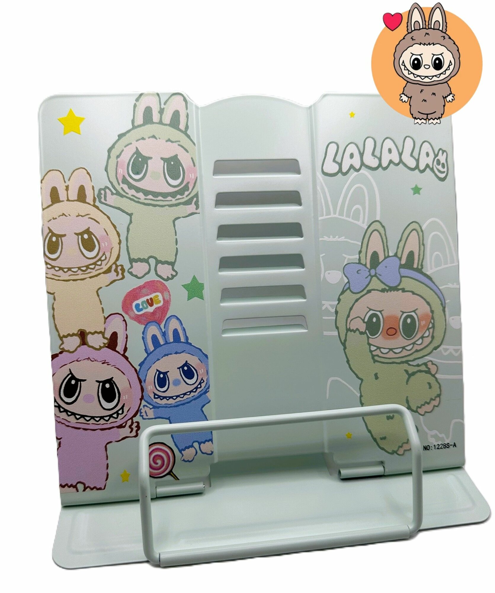 Подставка для книг металлическая " Лабубу " (салатовый)