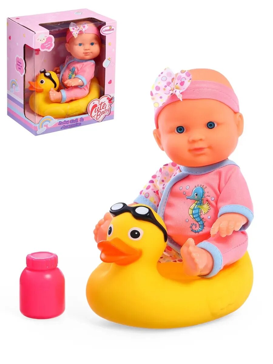 Пупс «Купание с уточкой», с аксессуарами, Микс