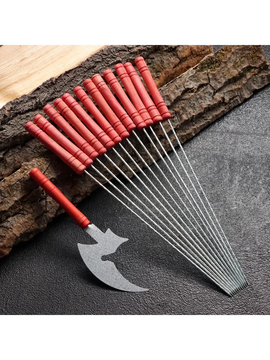 Набор шампуров-спиц 12 шт, ширина 2 мм