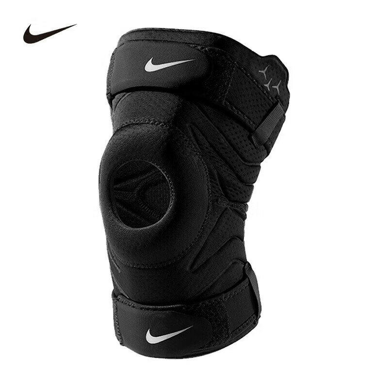 NIKE Summer Sports Adjustable Strap Knee Brace for Basketball Running Fitness Air-conditioned Room N1000672010L Single