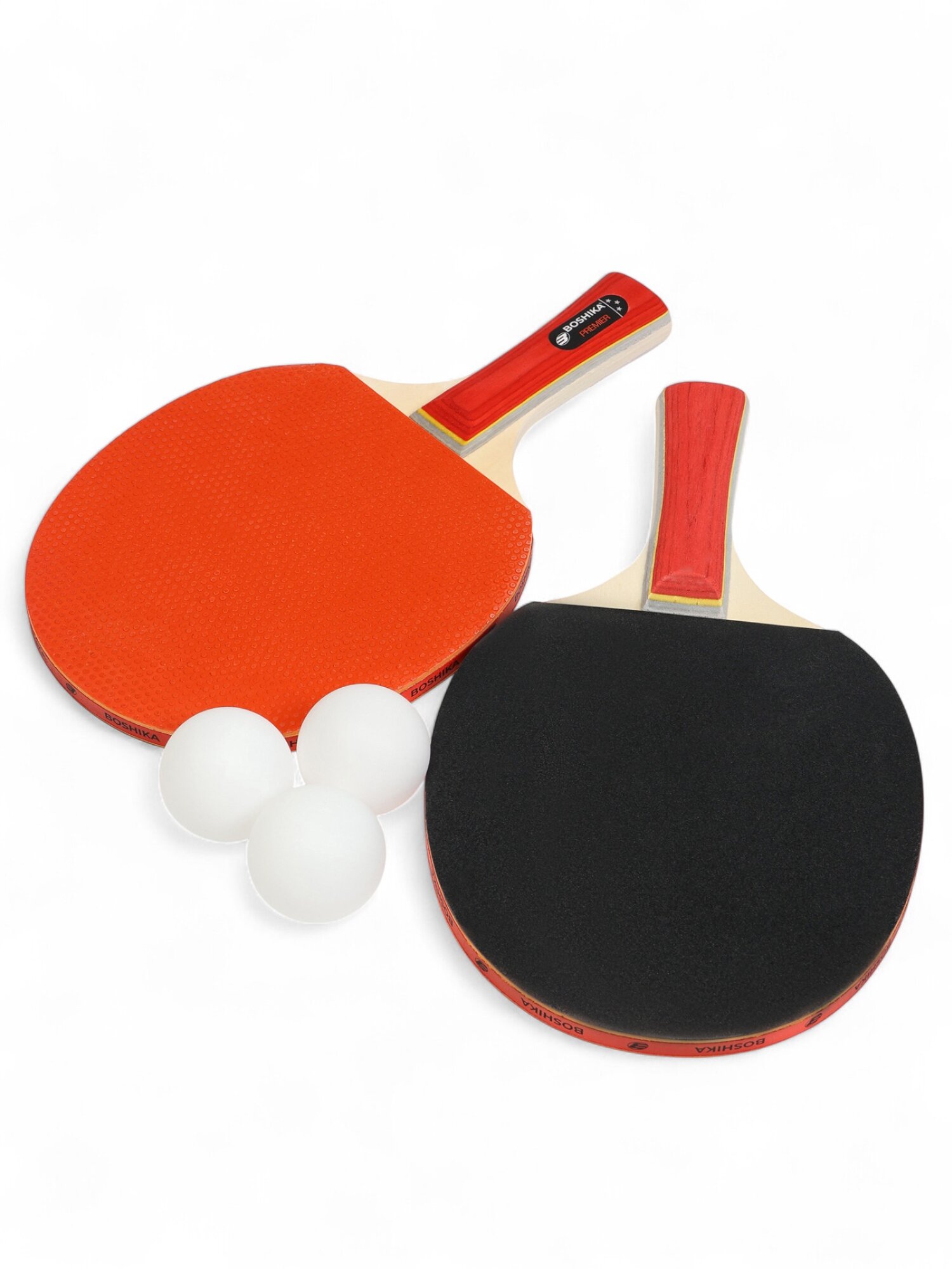 Набор для настольного тенниса BOSHIKA Premier: 2 ракетки, 3 мяча, 3 звезды