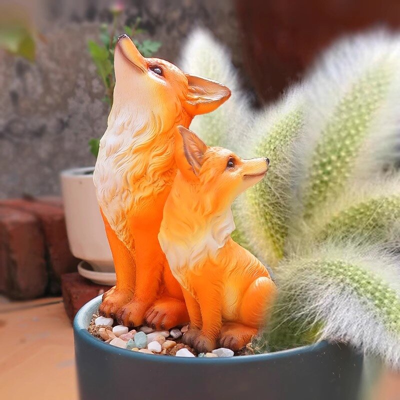 Сад статуя Лиса Фигурка Набор для посадки и украшения
