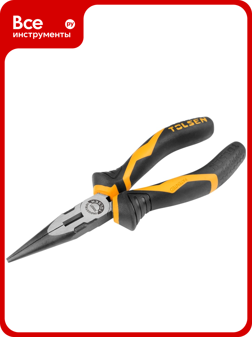 Пассатижи TOLSEN GRIPRO тонконосые, 160 мм 10021, из качественной, автосервисах