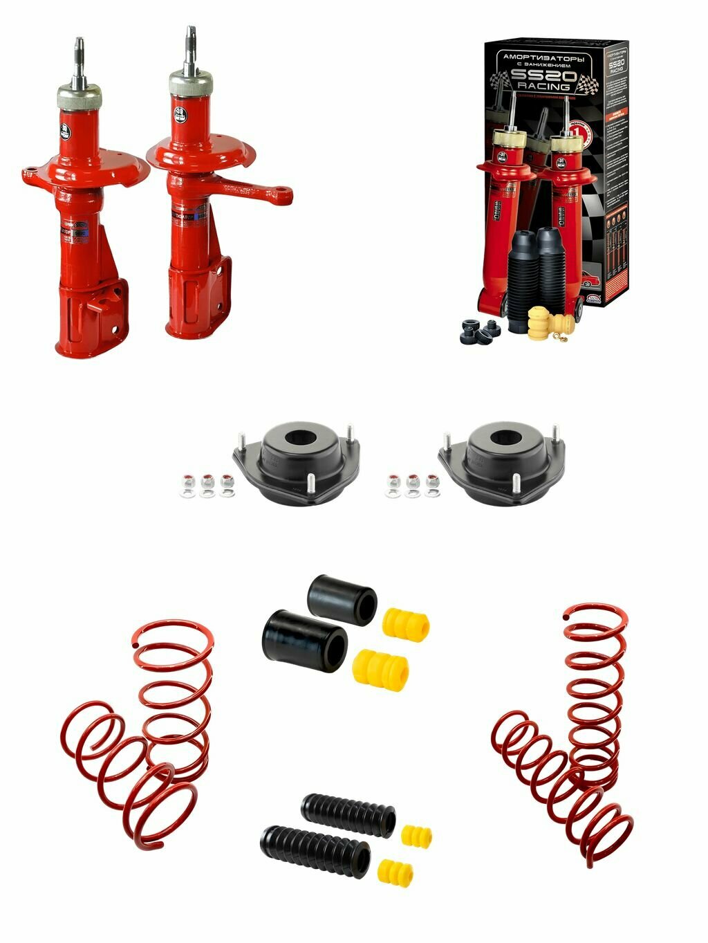 Полный комплект стоек SS20 -30 ваз 2111 "Racing Комфорт"