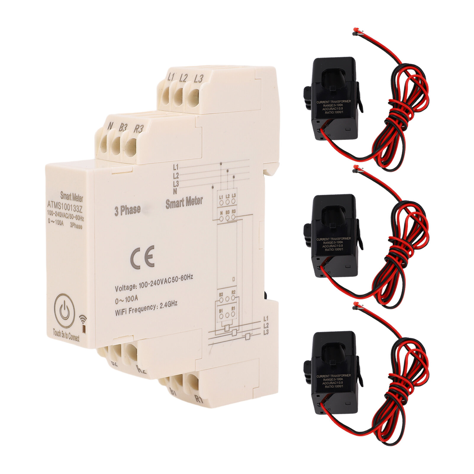 Трехфазный счетчик электроэнергии с возможностью проверки данных в реальном времени и управлением через приложение. Энергопотребление для домов, школ, общежитий, торговых центров.