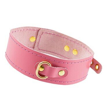 79090 Ошейник Pecado BDSM, розовый. Ошейник однослойный с прошивкой