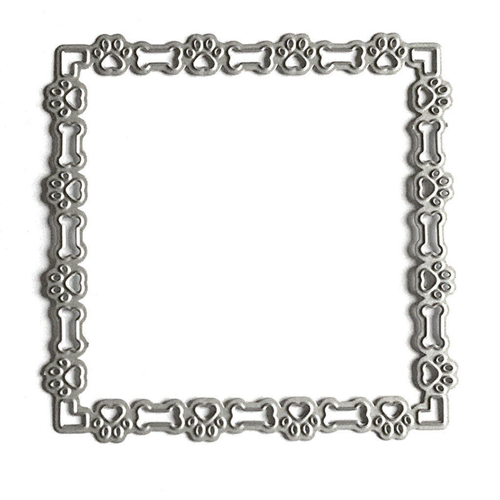 Квадратная Собачья Лапа Кость Для Резки Металла Умирает Трафарет Для Скрапбукинга DIY Альбом Штамп Папье