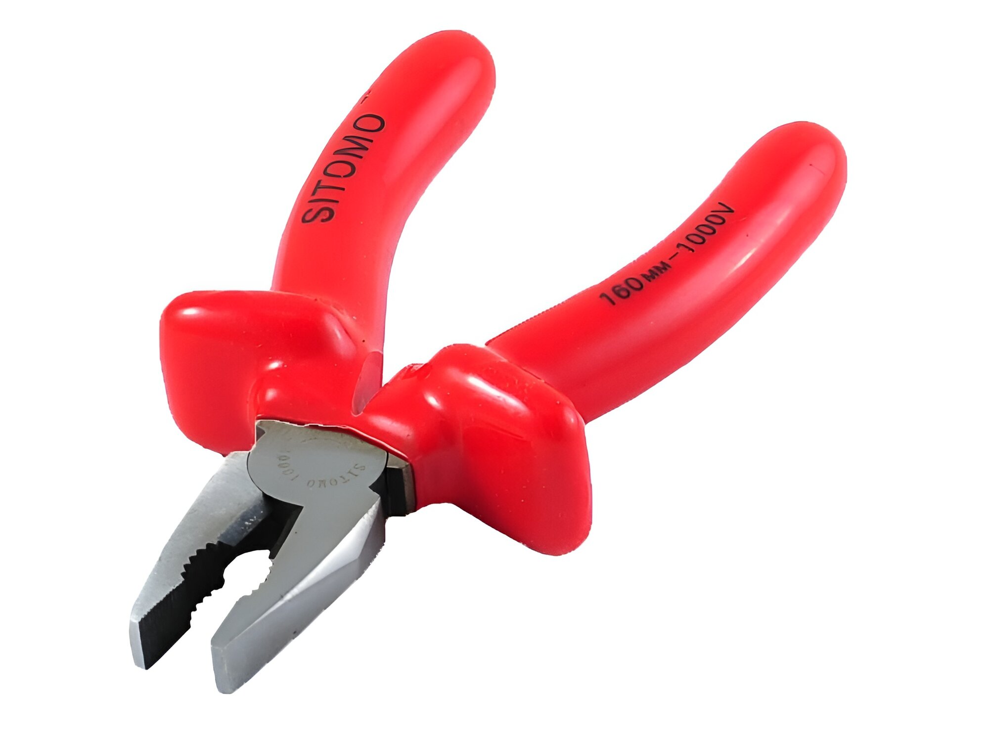 Плоскогубцы SITOMO, диэлектрические, комбинированные, покрытие 1000V, 180мм, красный