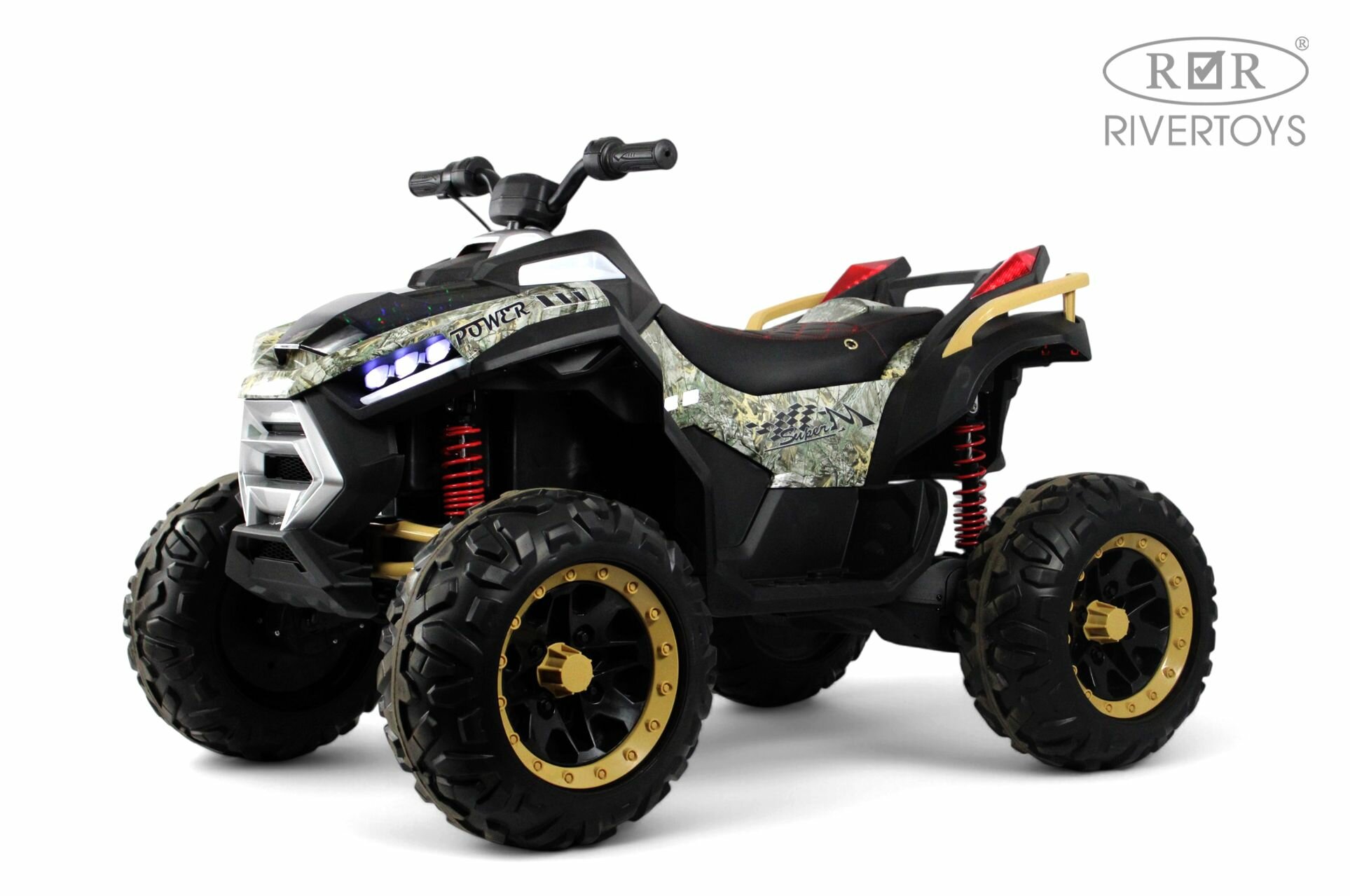 Детский электромобиль RiverToys Z999VO полноприводный, двухместный камуфляж