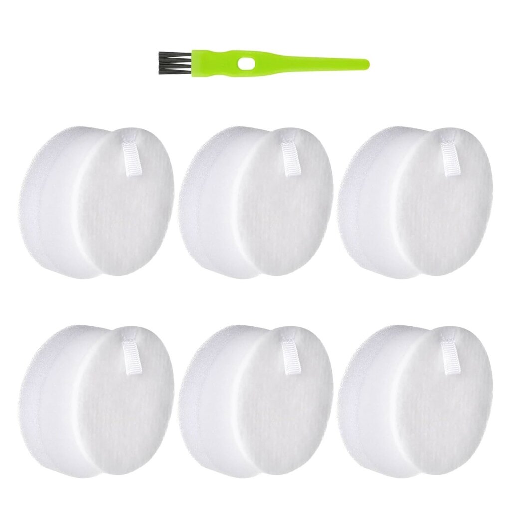 6 штук высокоэффективных губчатых фильтров для замены, эффективная очистка пыли для влажной и сухой уборки