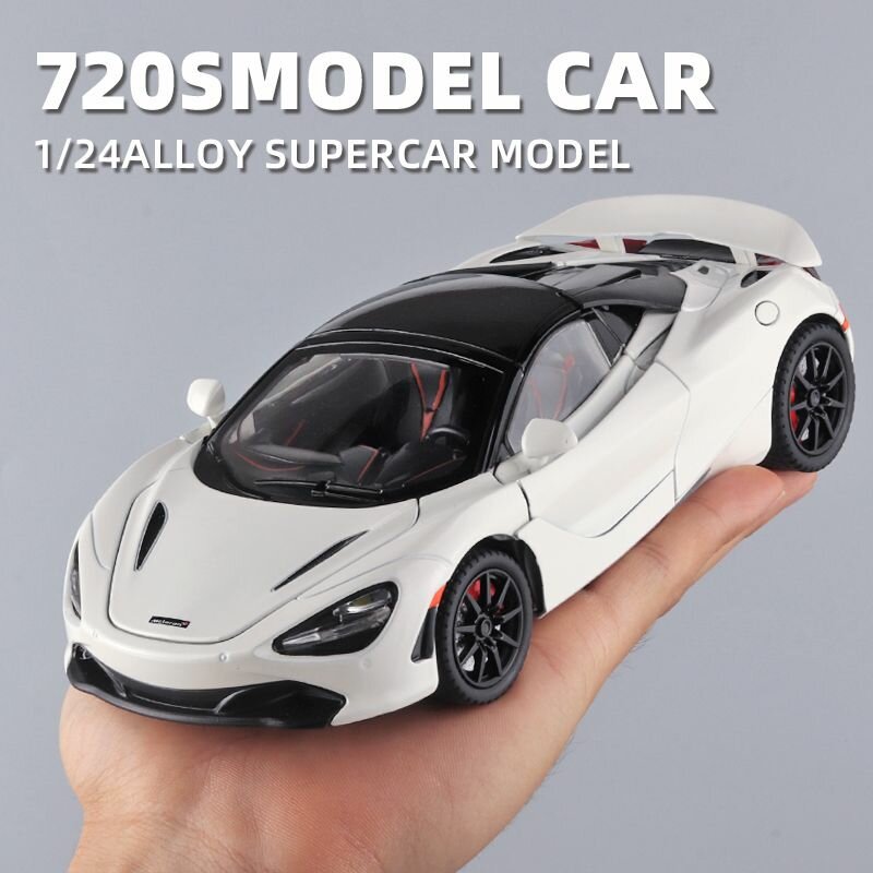 Mодель автомобиля литье металла 1:24 McLaren 720S суперкар детские игрушки , с звуковыми и световыми эффектами
