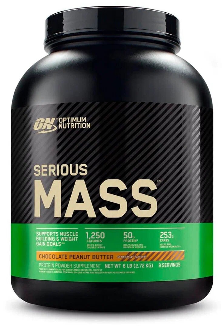 Гейнер Optimum Nutrition Serious Mass (2.72 кг) шоколад и арахисовое масло
