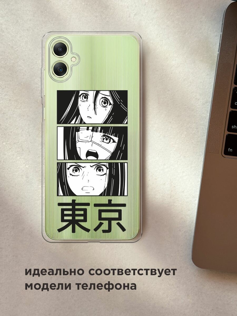 Чехол на Samsung Galaxy A06 / Самсунг Галакси А06 с принтом "Tokyo girls", прозрачный — фото 1