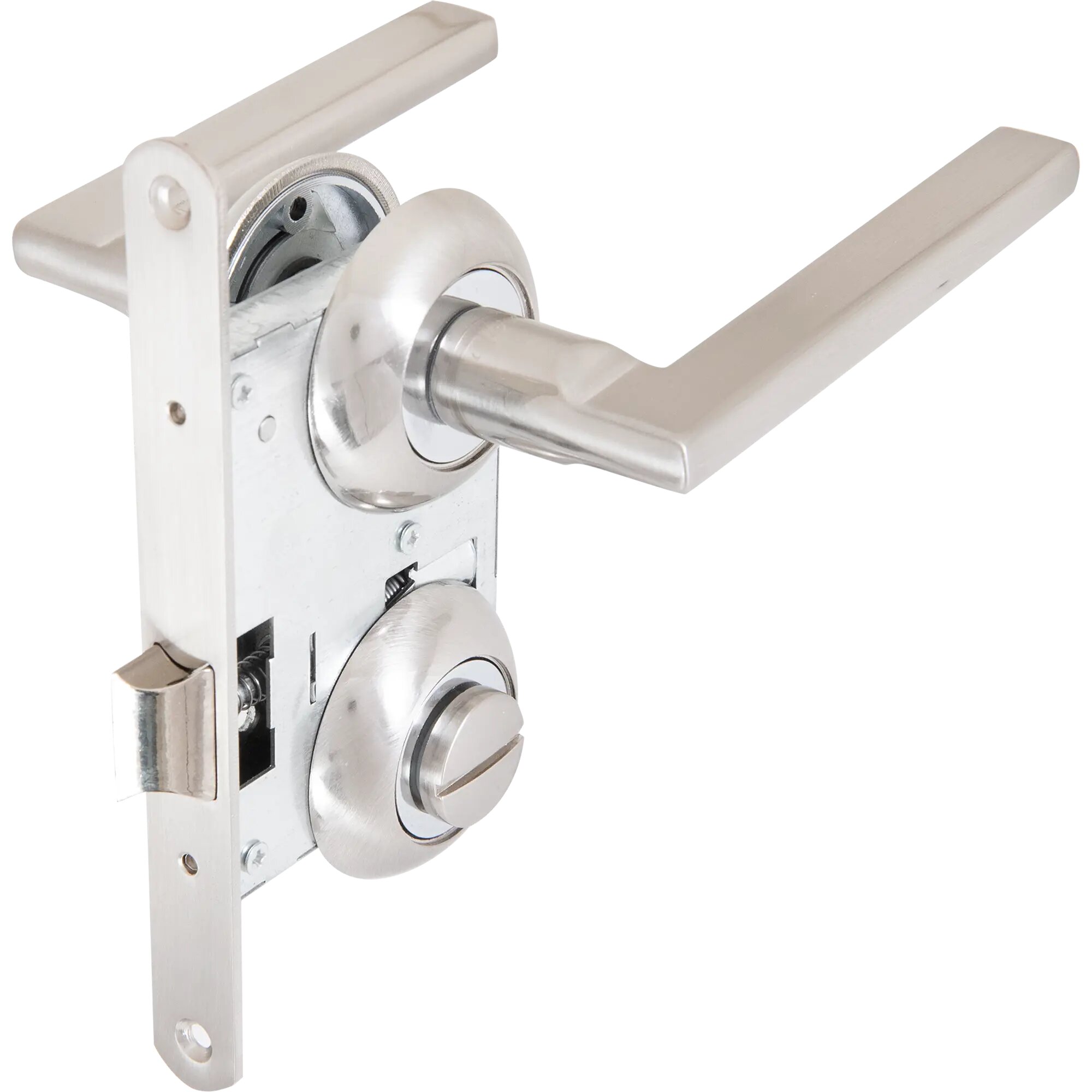 71 SN дверные ручки с запиранием в комплекте никелевого цвета для внутренней двери