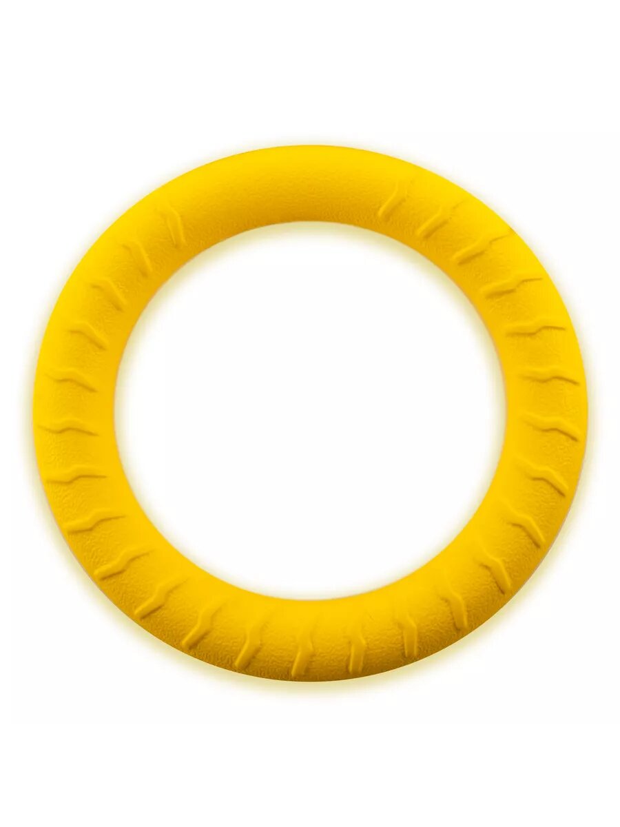 Кольцо-пуллер SkyRus для собак, резиновое, цвет желтый, 18х18х2.7см