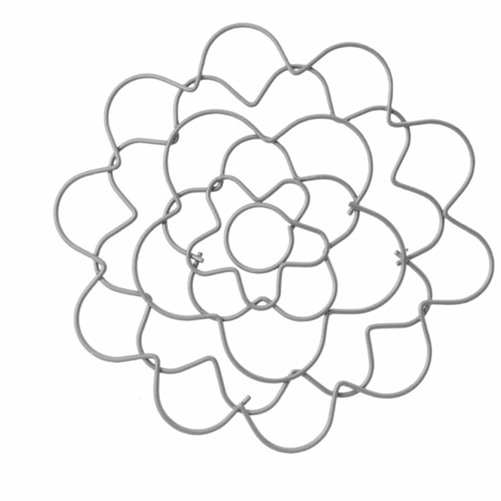 Цветочная композиция из кованого железа-серебро 6 дюймов