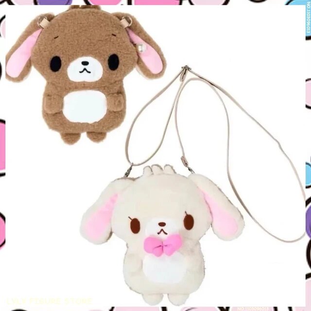 Милая двухцветная сумка-чехол для девочек с плюшевым кроликом в виде милого кролика, пенал-органайзер с изображением белого кролика, подарок на день рождения