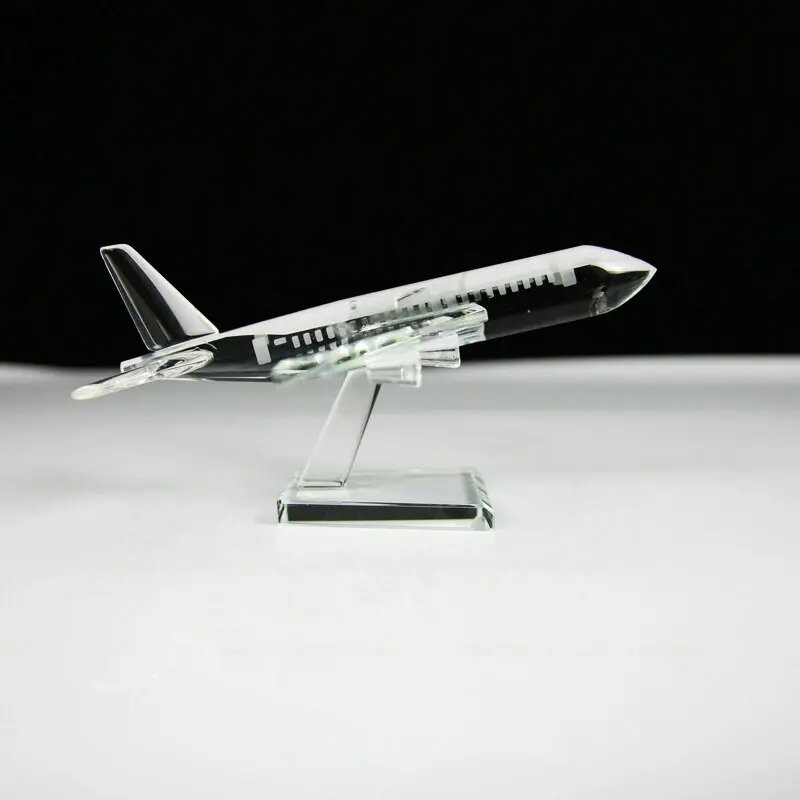 Красивая модель самолета с кристаллом, миниатюрный стеклянный самолет, офисное ремесло и домашнее украшение, рождественский подарок, Прозрачный