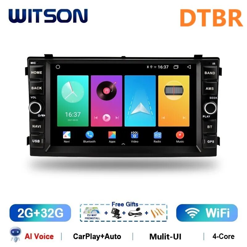 WITSON 7 дюймов Android 15 автомобильный радио GPS для KIA CEED 2007 2008 2009 Carplay Автомобильный мультимедийный стереоплеер Auto Audio Navi Stero DTBR 2G32G Carplay