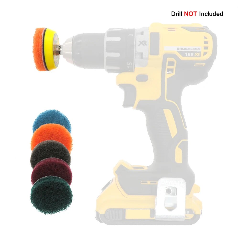 6 шт. чистящие подушечки, набор для чистки, абразивные полировальные подушечки с подкладкой на липучке для автомобильной бытовой уборки 2 Inch