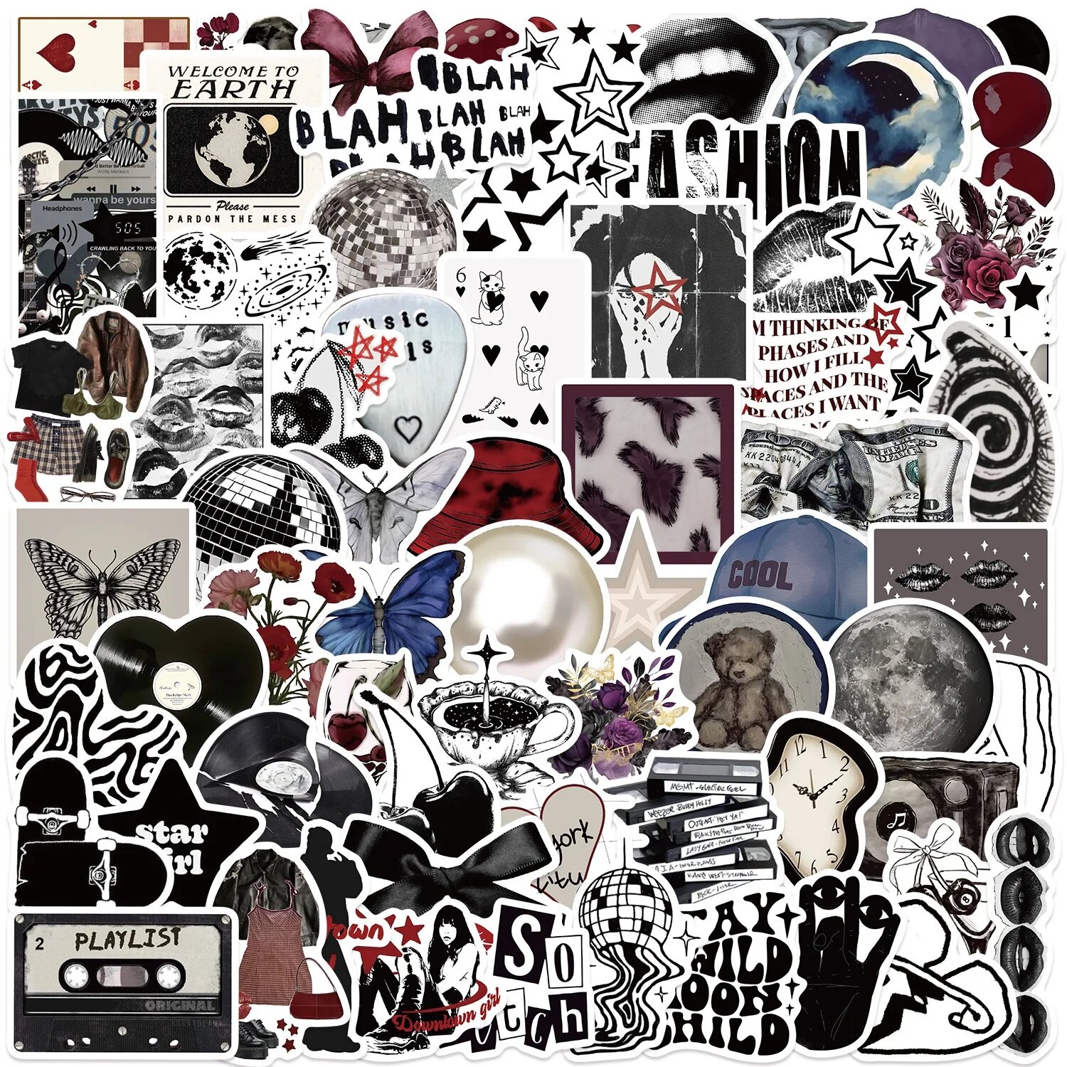 10/50/100 шт. 90 s 00 s темный центр Y2K девушки эстетика граффити наклейки DIY телефон гитара ноутбук чемодан водостойкая наклейка